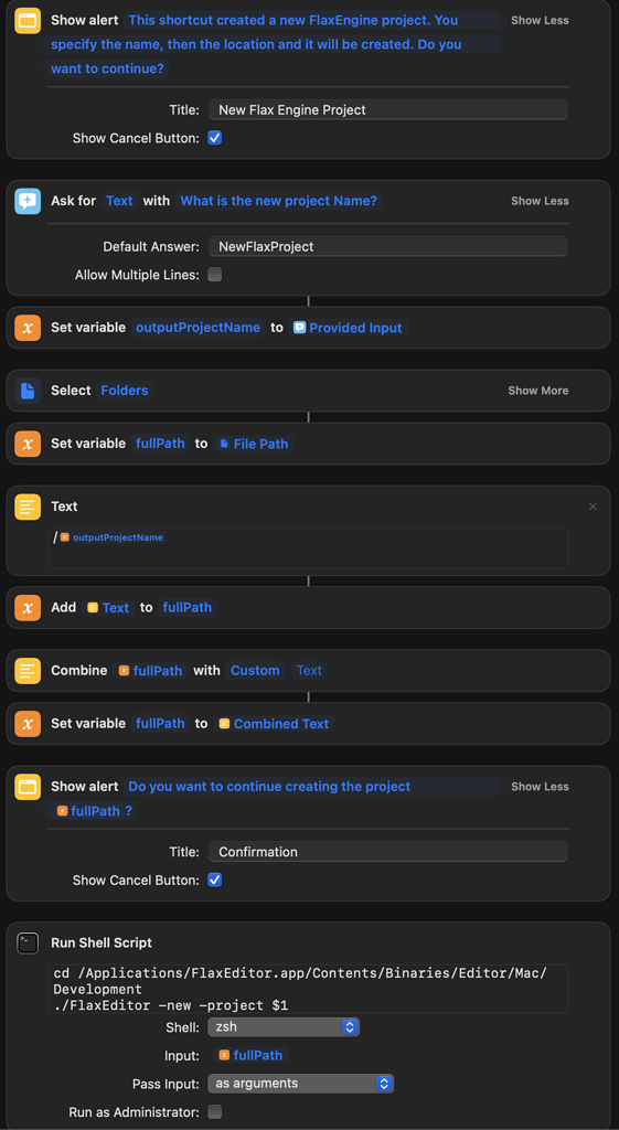 Siri Shortcut for MacOS Flax Project Creation - General - Flax Forum